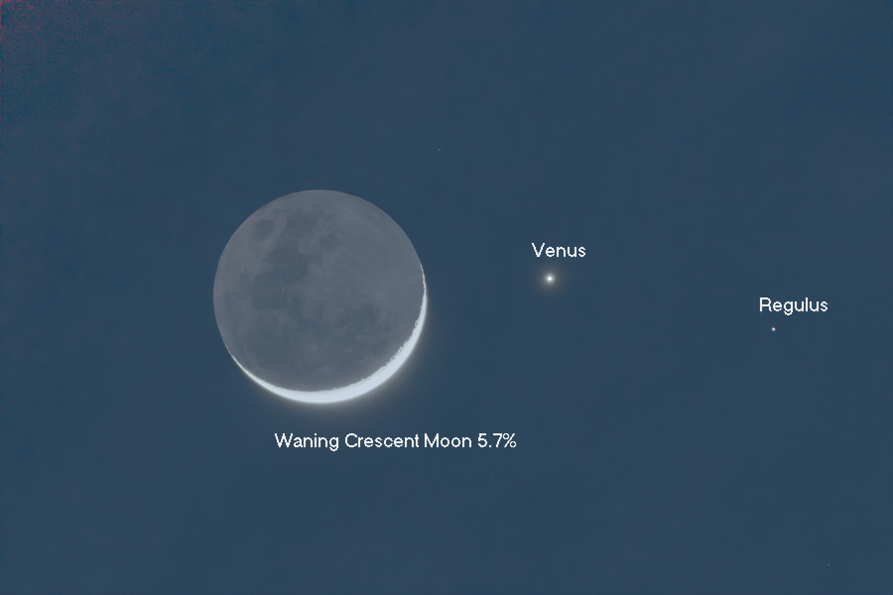 Luna, Venus, and Regulus in Leo